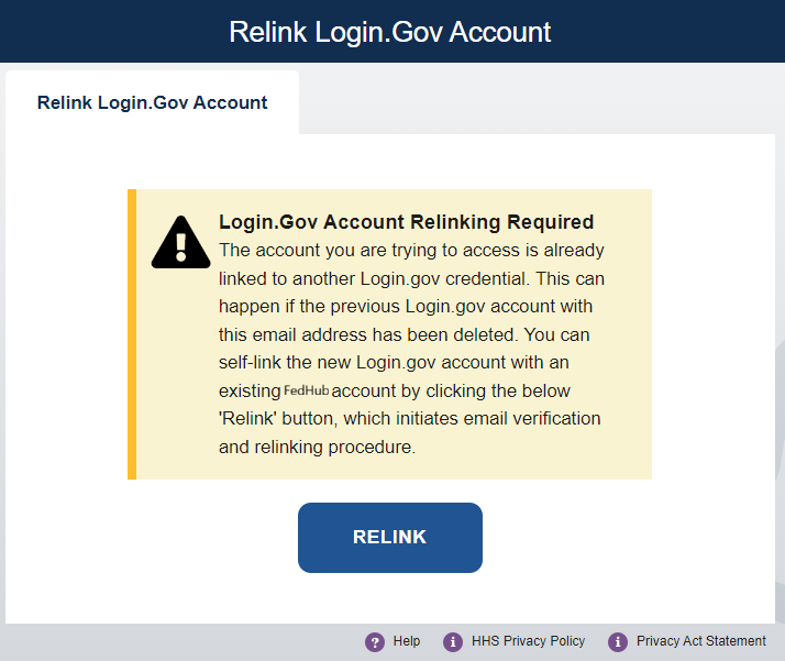 How to Relink Login.gov Account if Deleted/Recreated